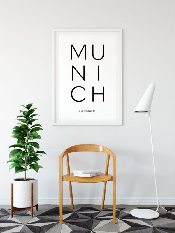 Munich Minimal Word Print – Dear Wall